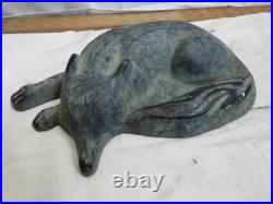 1993 Verdigris Cast Iron Winterthur Sleeping Fox Doorstop Virginia ...