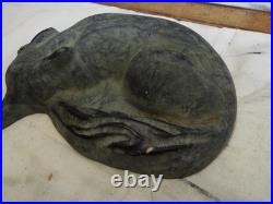 1993 Verdigris Cast Iron Winterthur Sleeping Fox Doorstop Virginia ...